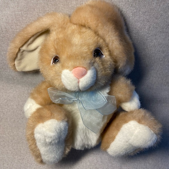 SKM | Toys | Vintage Bunny Rabbit Plush Beige Brown Hard Stuffed Animal ...